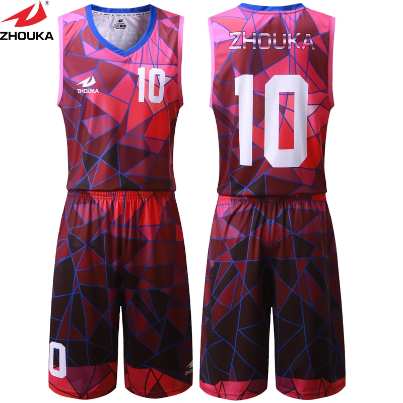 Geometric Patterns Unique Design Basketball Jersey Sublimation Printing 