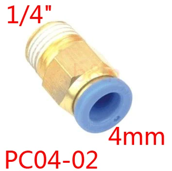 PC04 02 공압 공기 스트레이트 피팅 4mm 스레드 1/4 "원터치 호스 커넥터, 10 개/몫|pneumatic air ...