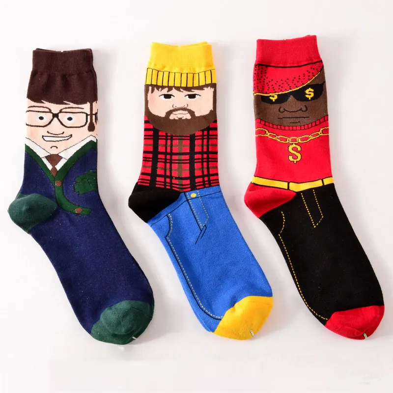 1 Pair Korean AMazing Socks Men's Cotton Creative Funny Beard Glasses ...