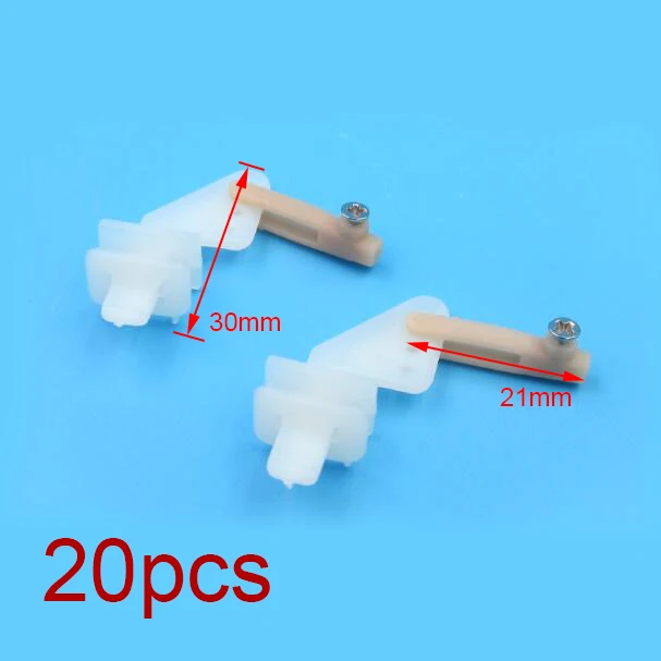 20 Pcs White Plastic Servo Horn With Clevis 1mm Steering Pull Rod ...