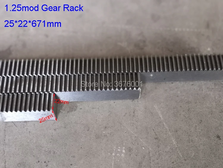 Free Shipping 5Pcs 1.25 Mod 25(H)*22(W)*671mm Gear Rack Precision CNC ...