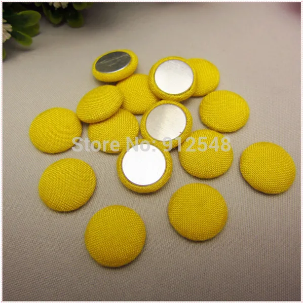 50 pcs 15mm Solid Fabric Covered flat back Buttons, Cloth Covered ...