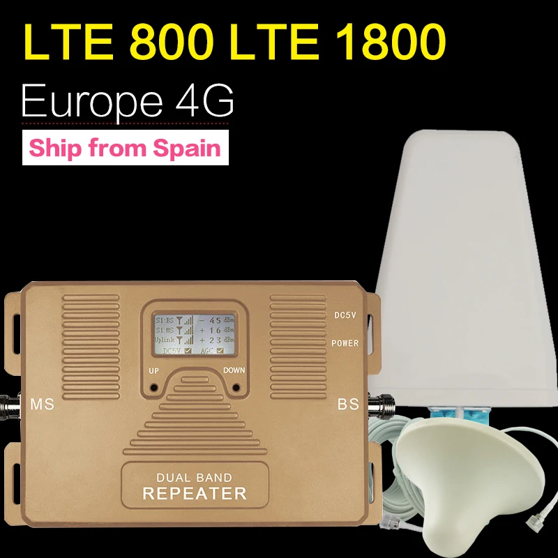 Atnj 4G Lte 800 B20 Lte 1800 B3 Dual Band Cellulaire Signaal Repeater ...