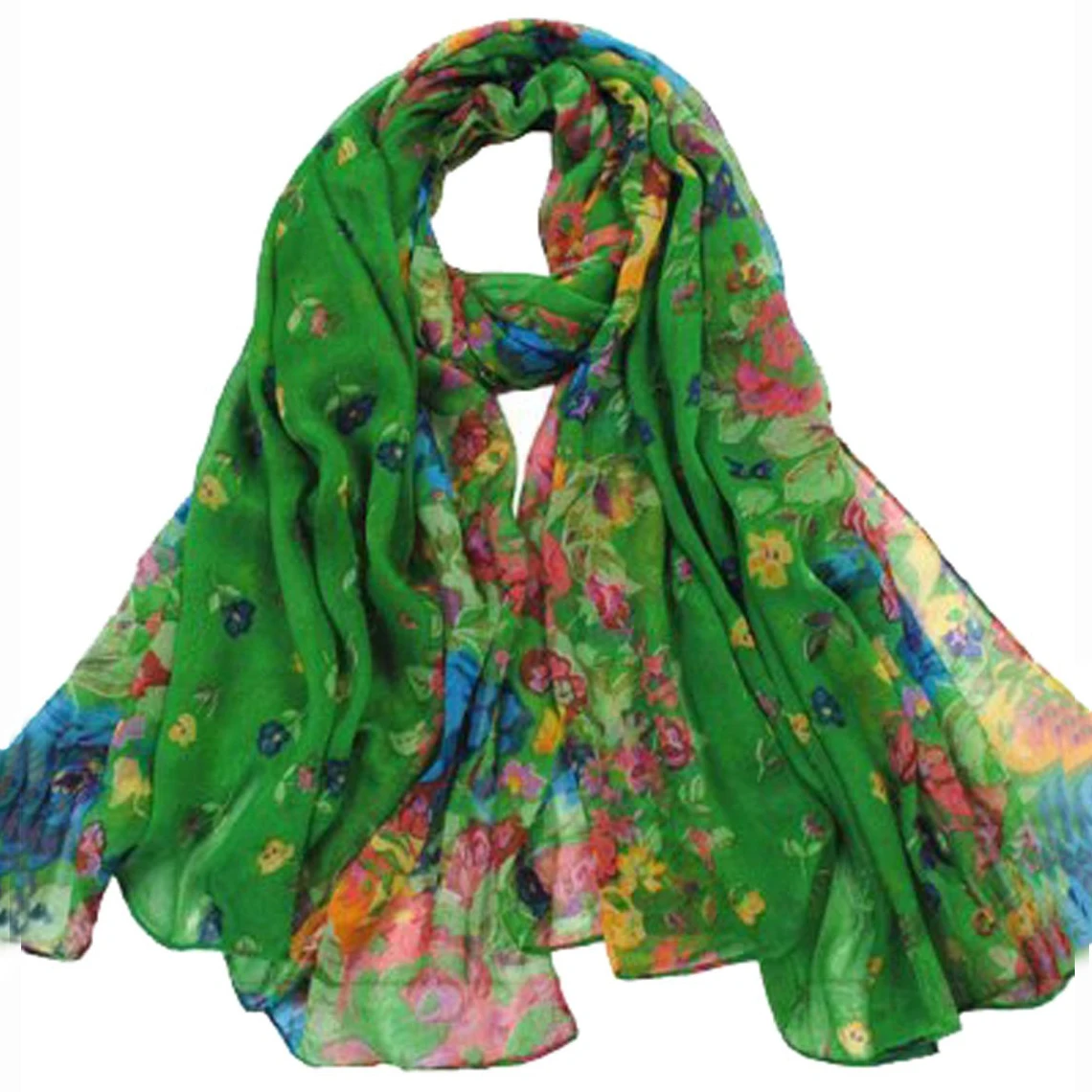 Saf Womens Spring Autumn Fashion Dark Green Soft Big Long Scarf