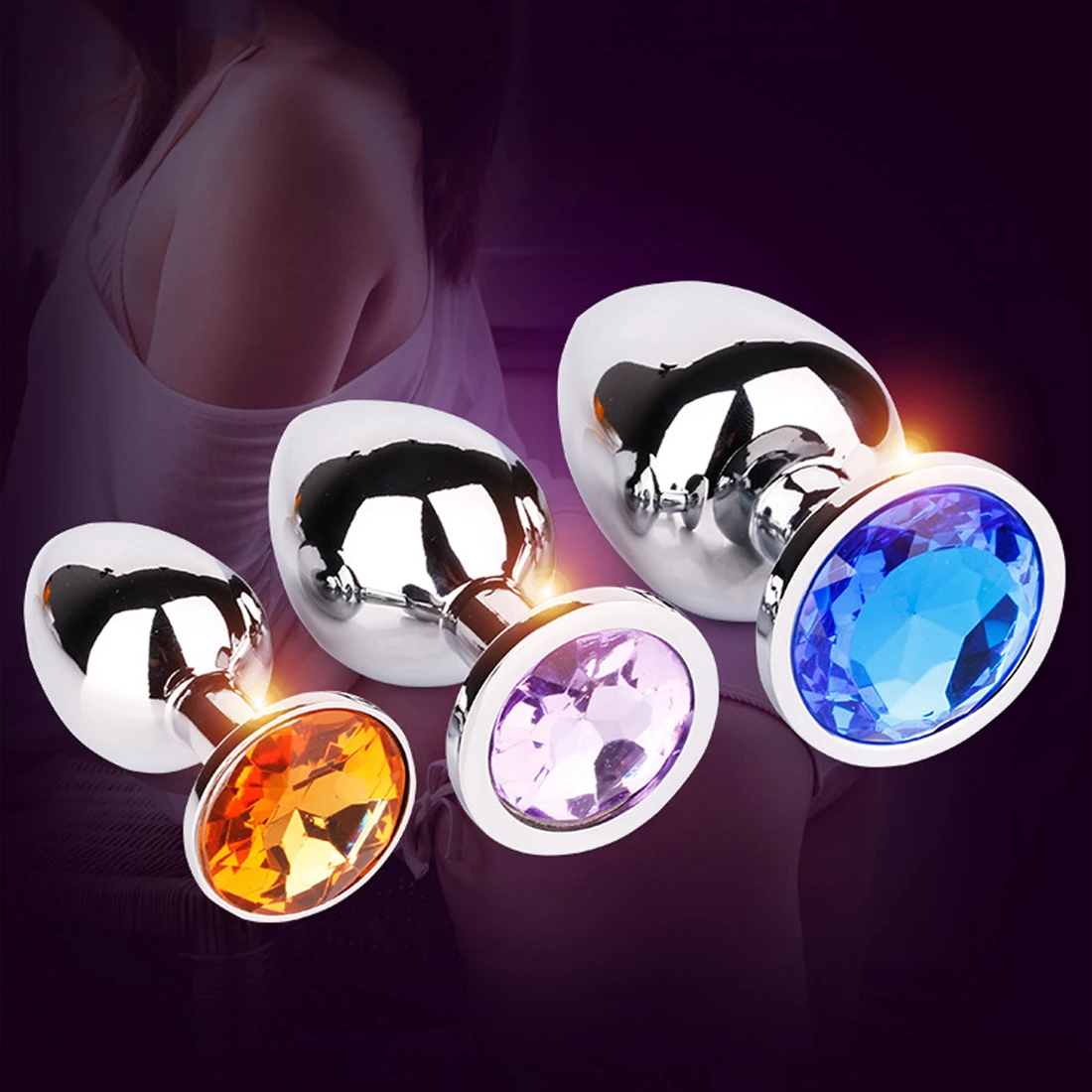 1 Pc Unisex Metal Anal Toy Stainless Steel Butt Plug Crystal Jewelry Anal Smooth Touch Anal
