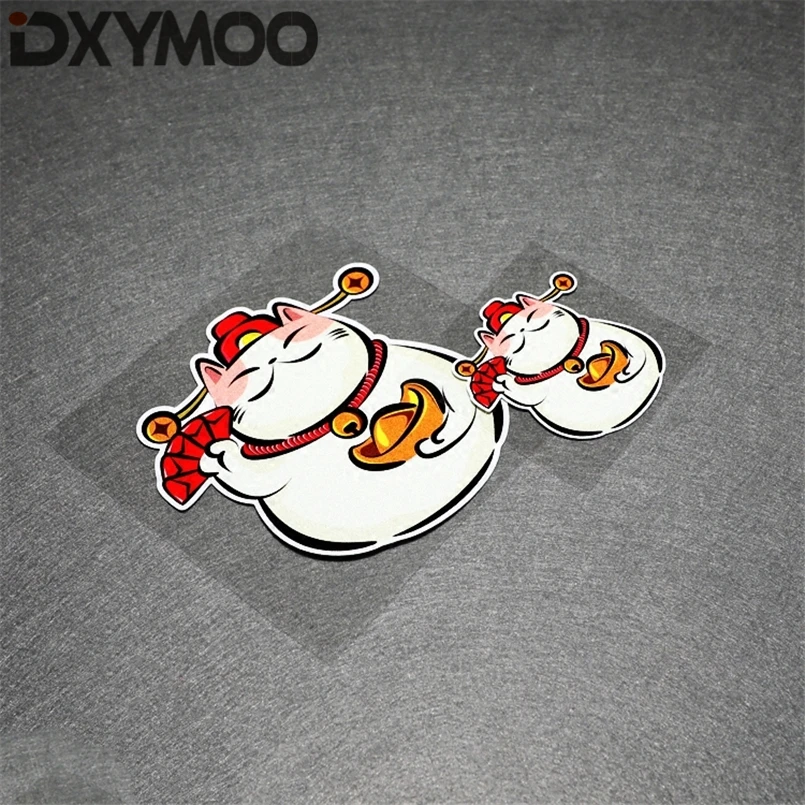 Fashion Car Stickers Chinese Element Lucky Cat Moneky Ingots Auto ...