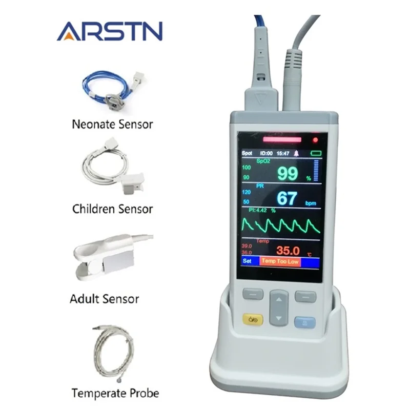 1 sensor handheld pulse oximeter adult children neonate Sensor Temp ...