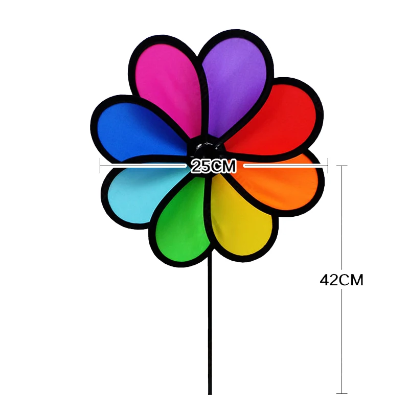 Outdoor Camping Windmill Kids Toys 16.5" Small Rainbow Flower Diy ...