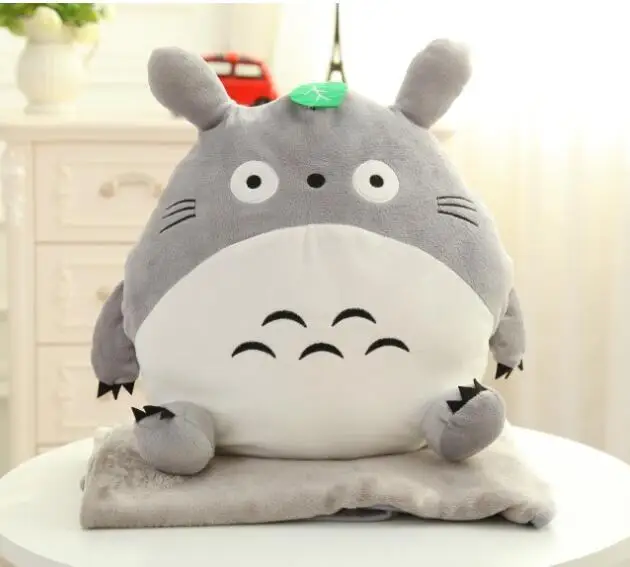 Candice guo! cute plush toy lovely fat Totoro leaf 3 in 1 cushion hand ...