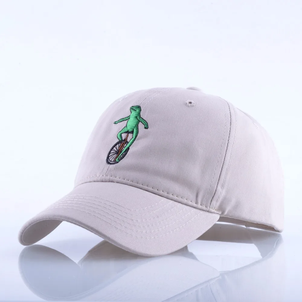 New Embroidery Wheelbarrow Frog Dad Snapback Baseball Cap Curved Bill ...
