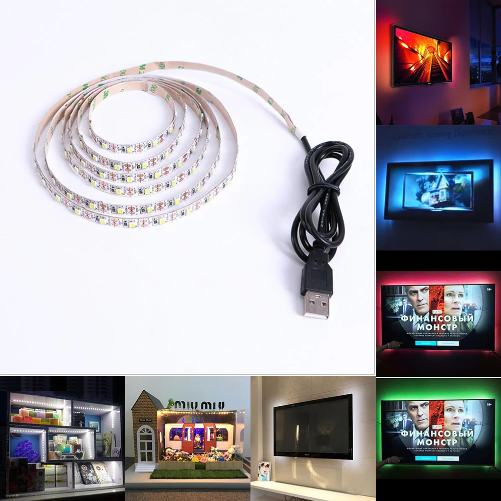Flexible LED Strip 5V USB TV Backlight Ribbon Tape for Flat Screen LCD ...