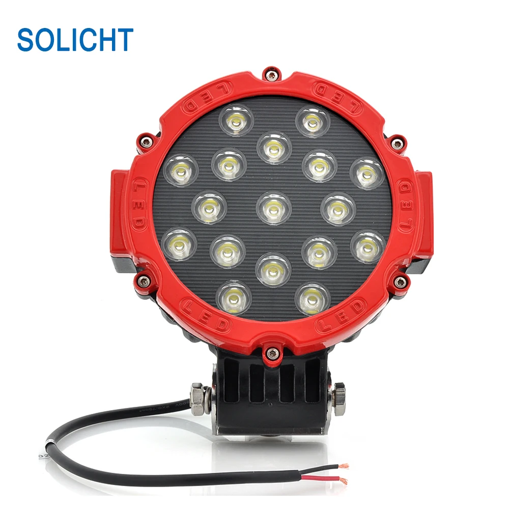 SOLICHT 7'' 51W Auto Off Road LED Work Lights 12V Round LED Driving ...