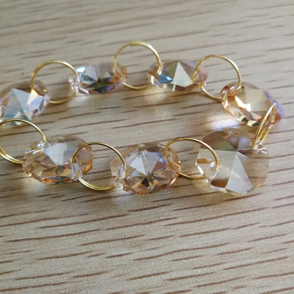 5meters shining crystal octagon bead chain decorative weedding glass ...