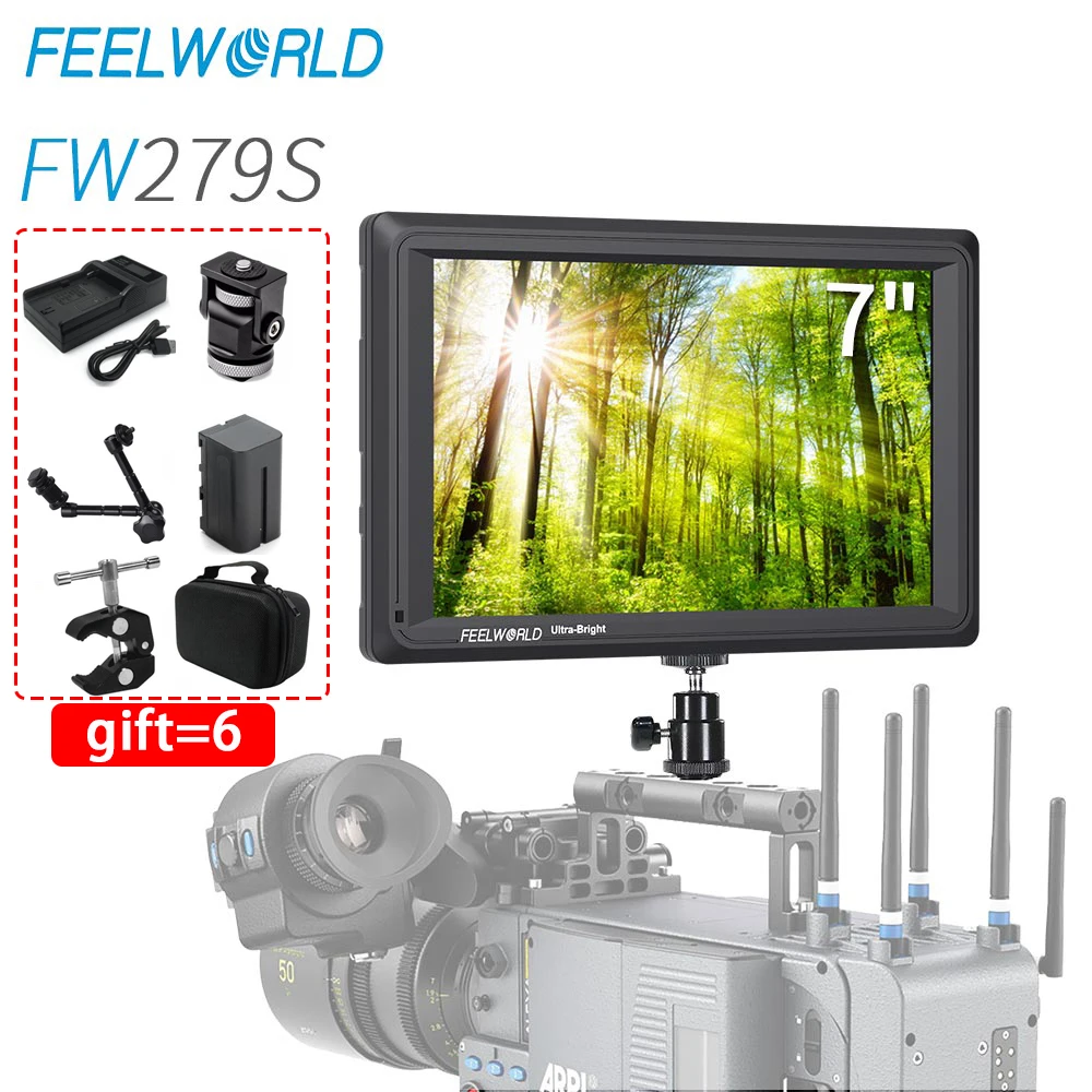 Feelworld Fw279s Monitor 4k 7 Inch Viewable 3g-sdi Mini Hdmi On Camera ...