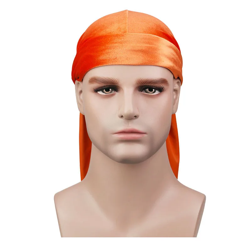 2018 Luxury Mens Velvet Durags Bandana Turban Hat Wigs Doo Durag Biker