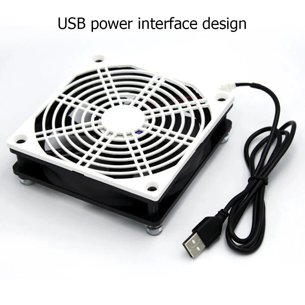 120mm USB DC 5V Silent Cooling Fan, Plastic Mesh Cover And Silicone Pad ...