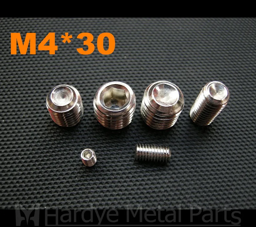 Juego de enchufes hexagonales de acero inoxidable, M4 x 30 DIN916, scew ...