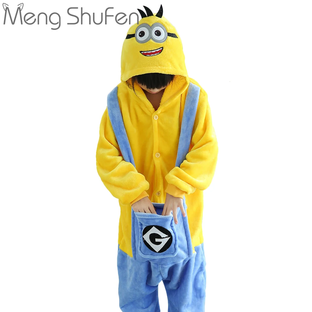 Girls Cute Minions Pajamas warm Autumn Winter Homewear Children's ...