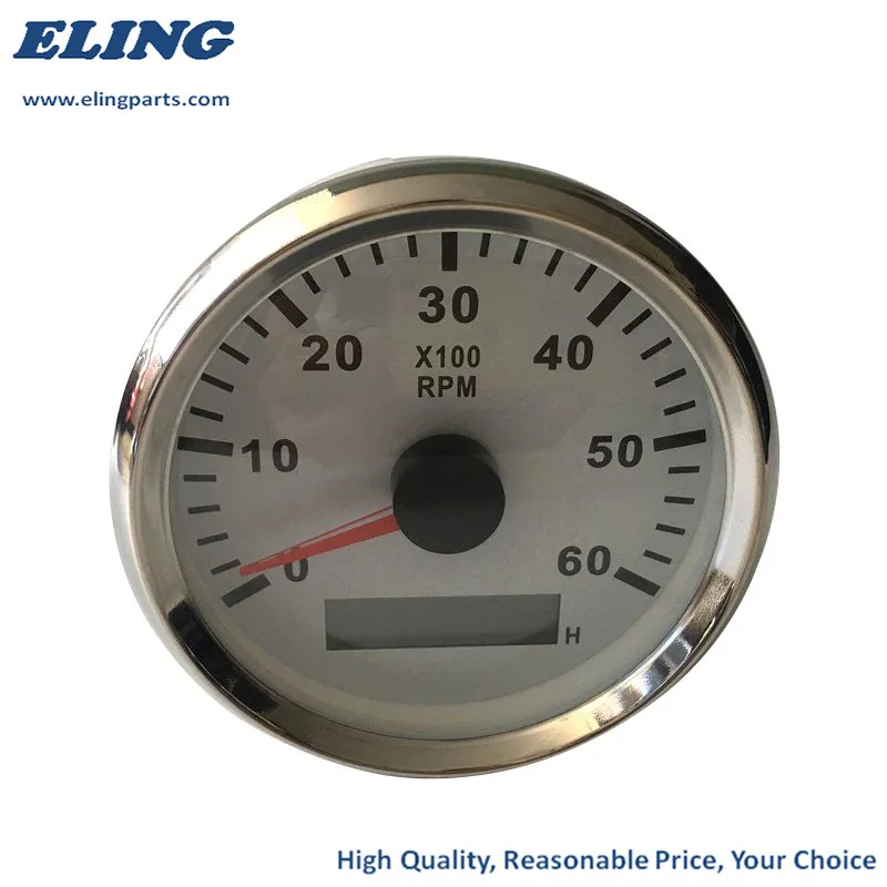 Universal Tachometer Rpm Rev Counter Rpm With Hourmeter 6000rpm 85mm 9 ...