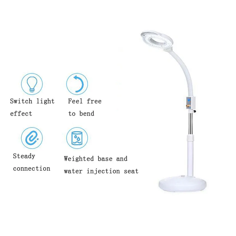 120 Led Magnifier Floor Lamp Cold Light Magnifier Retractable Curved ...