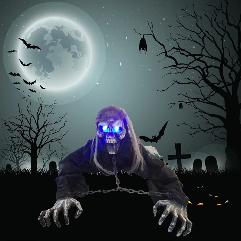 Halloween scene decorative props Halloween creepy skeleton ghost ...