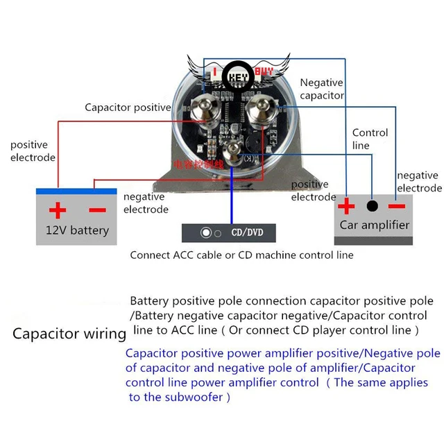 How to connect a capacitor to an amplifier