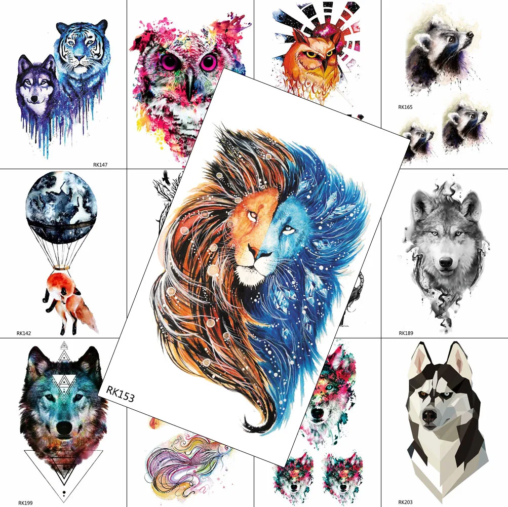 Colorful Temporary Tattoos Beauty Sticker Men Waterproof - AliExpress