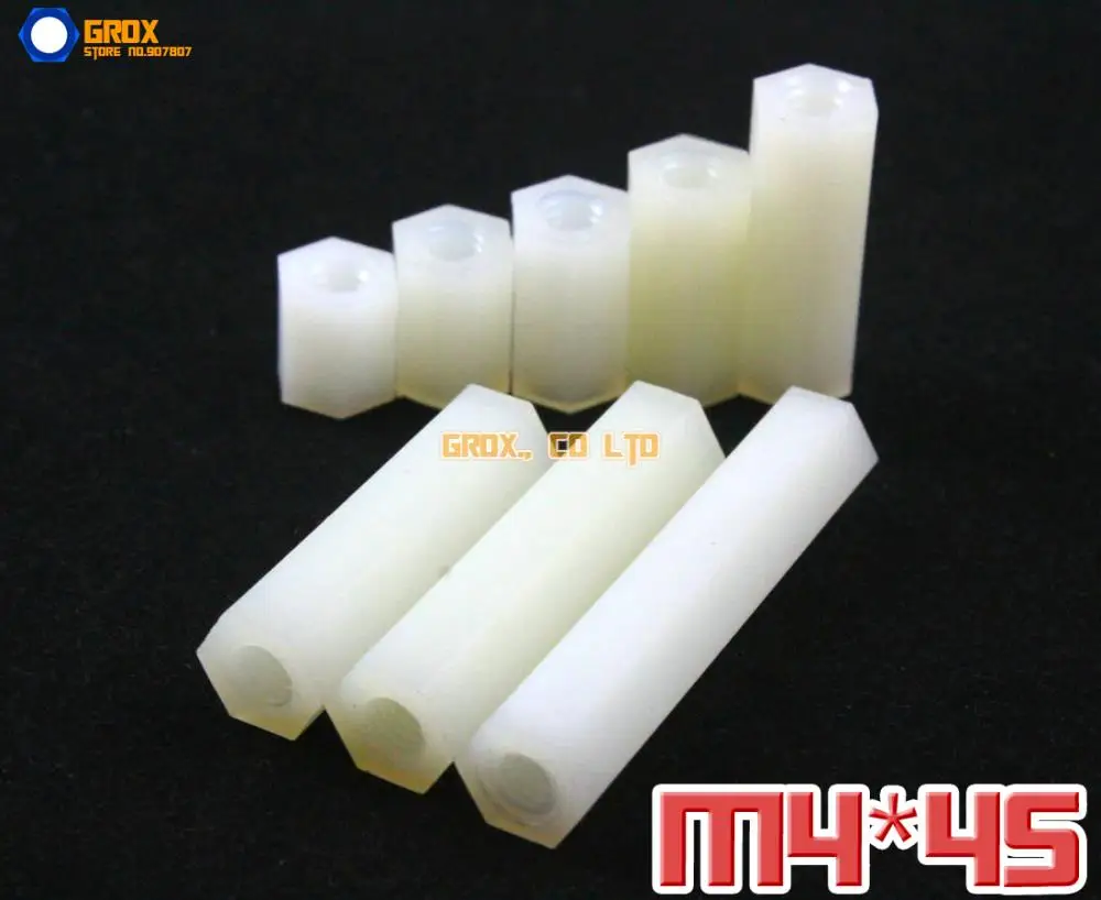 50 Pieces Nylon M4 X 45mm Female Pcb Motherboard Standoff Spacer In