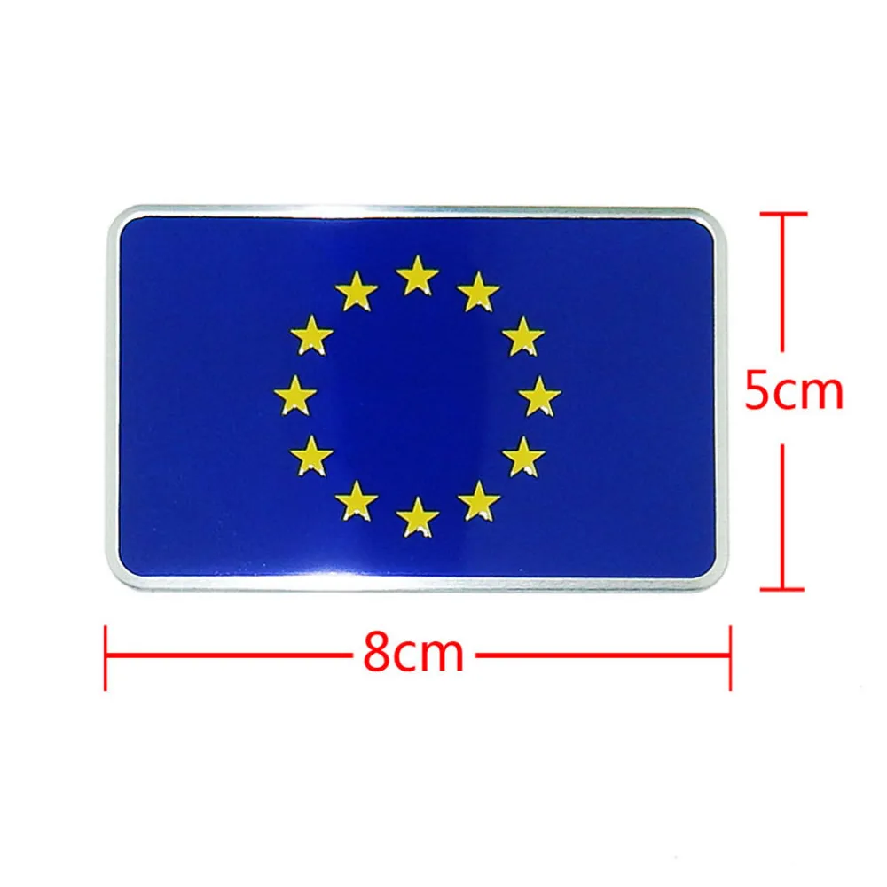 Car Styling 3D Aluminum National European Union EU Flag Sticker Decals ...