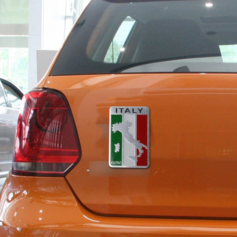 Drop Ship Aluminum Italian Flag Map Car Sticker Logo Emblem Badge For ...