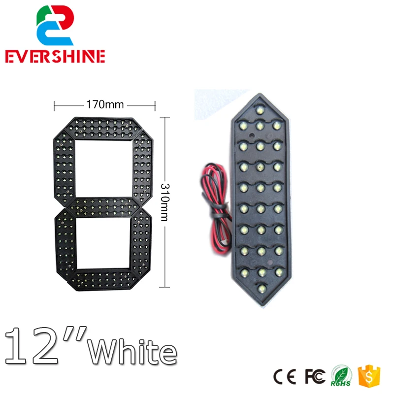 12 Inch Segment Number Gas Station Outdoor Ultra Brightness White Large ...