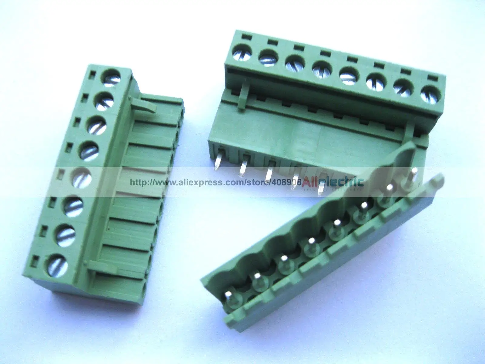 10 Pcs 5.08mm Straight 8 Pin Screw Terminal Block Connector Pluggable ...