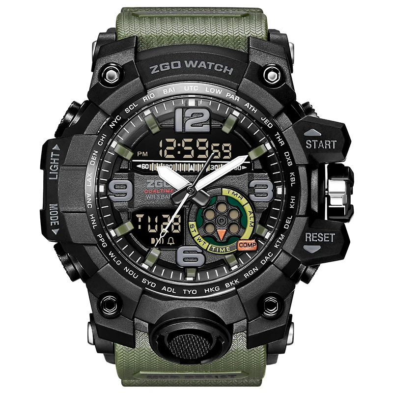 Men Military Sport Watches Dual Display Analog Digital LED Quartz Clock ...