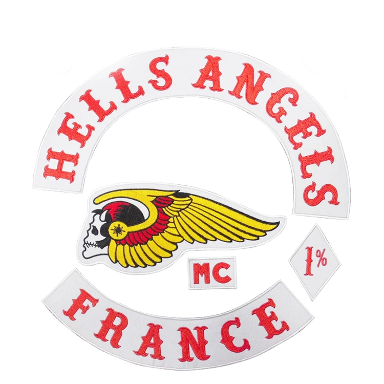 Original 16.6" Huge Hells Angels France Embroidered Iron On Patch Badge ...