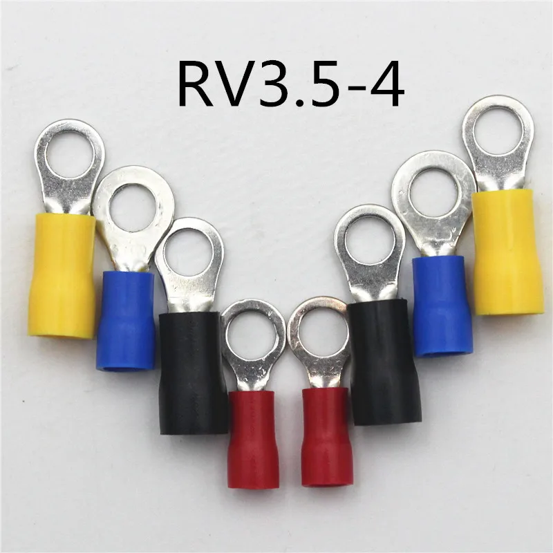 100pcs RV3 5 4 8 Stud Size Vinyl Insulated Ring Terminals For 14 12 100pcs RV3 5 4 8 Stud Size Vinyl Insulated Ring Terminals For 14 12