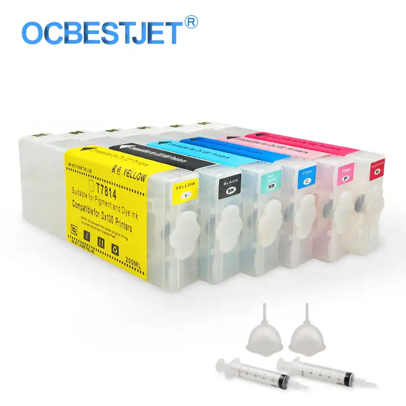 6 PC FUJI DX 100 cartucho de tinta con recarga completa de tinta para ...