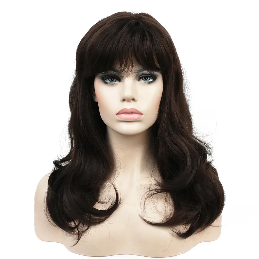 Buy Strongbeauty Womens Wig Synthesis Long Wavy Natural Hair Dark Brown Full