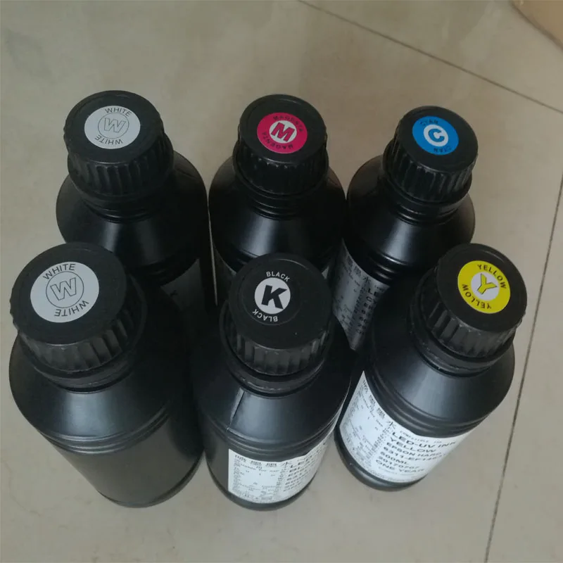 Tinta UV de 4 colores + 2 tintas UV blancas para impresora de inyección ...