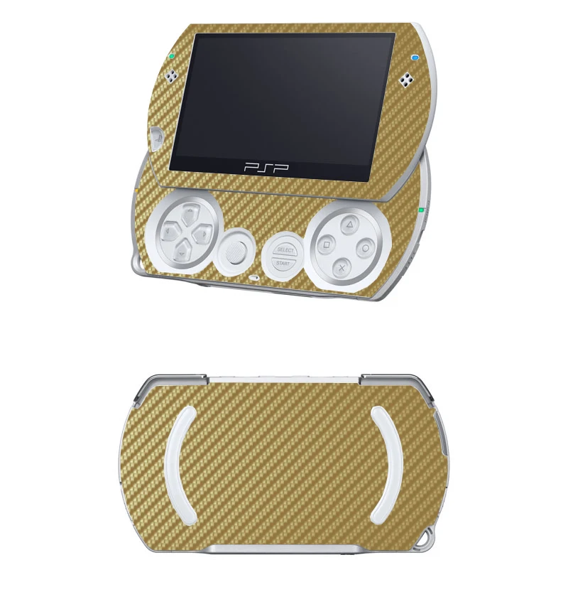Golden Carbon Fiber Vinyl Skin Sticker Protector for Sony PSP GO skins ...