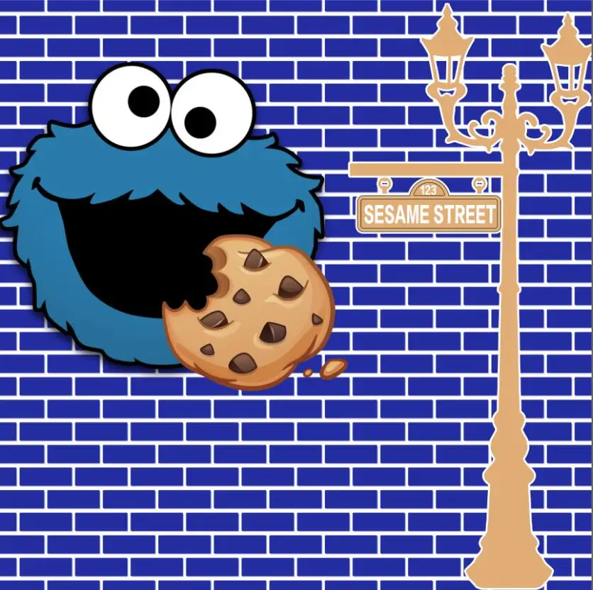 6x6ft Royal Blue Bricks Wall Sesame Street Light Cookie Custom Photo ...