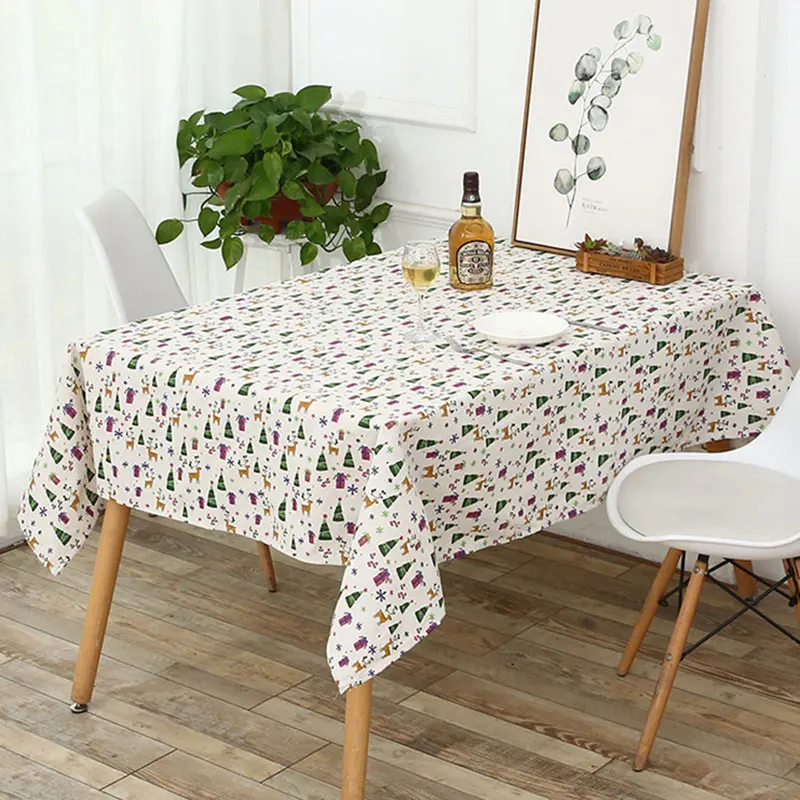 Mantel de lino y algodón con dibujos animados para decoración del hogar ...