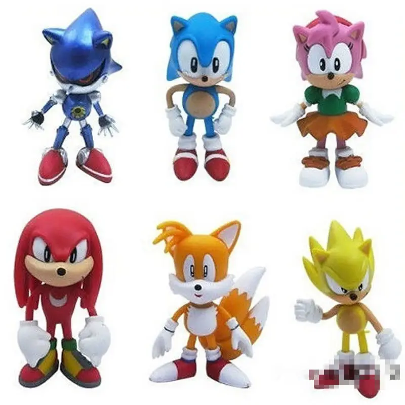 LOT The HEDGEHOG Super Sonic Characters PVC Figure Loose 1.5" 6pcs|pvc ...