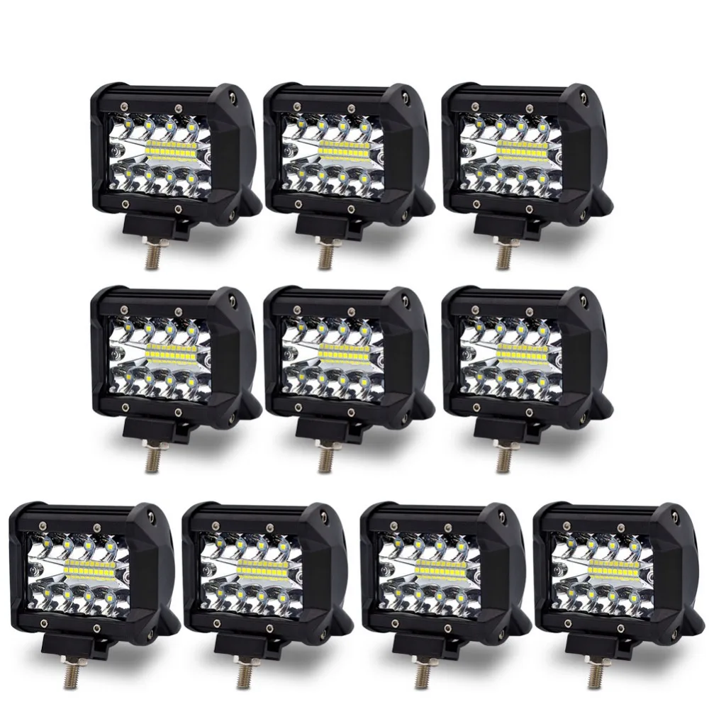 Safego 10pcs 4 Inch 60W LED Spot Work Light LED Chips Offroad Car Light ...