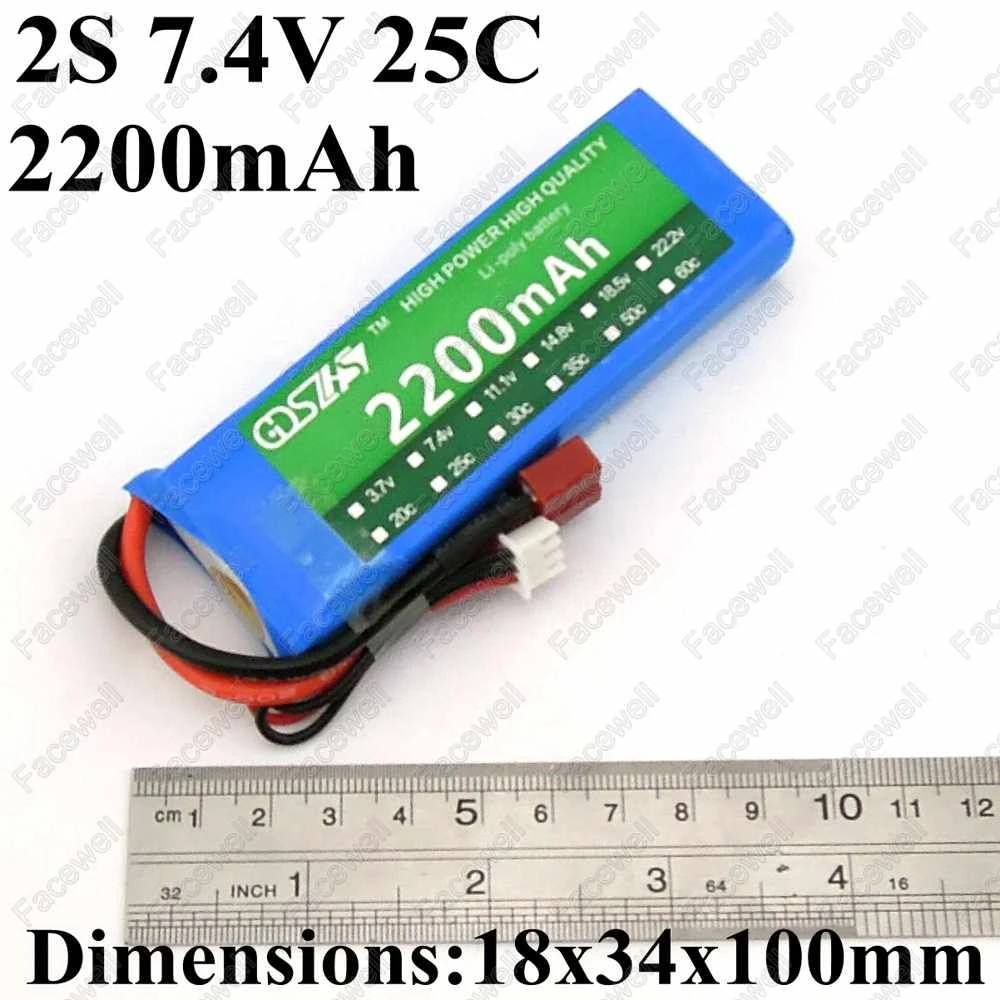 10pcs Lipo 2s 2200mah 7.4v Lithium Lipo 2s Battery Pack 7.4 V 2200mah ...