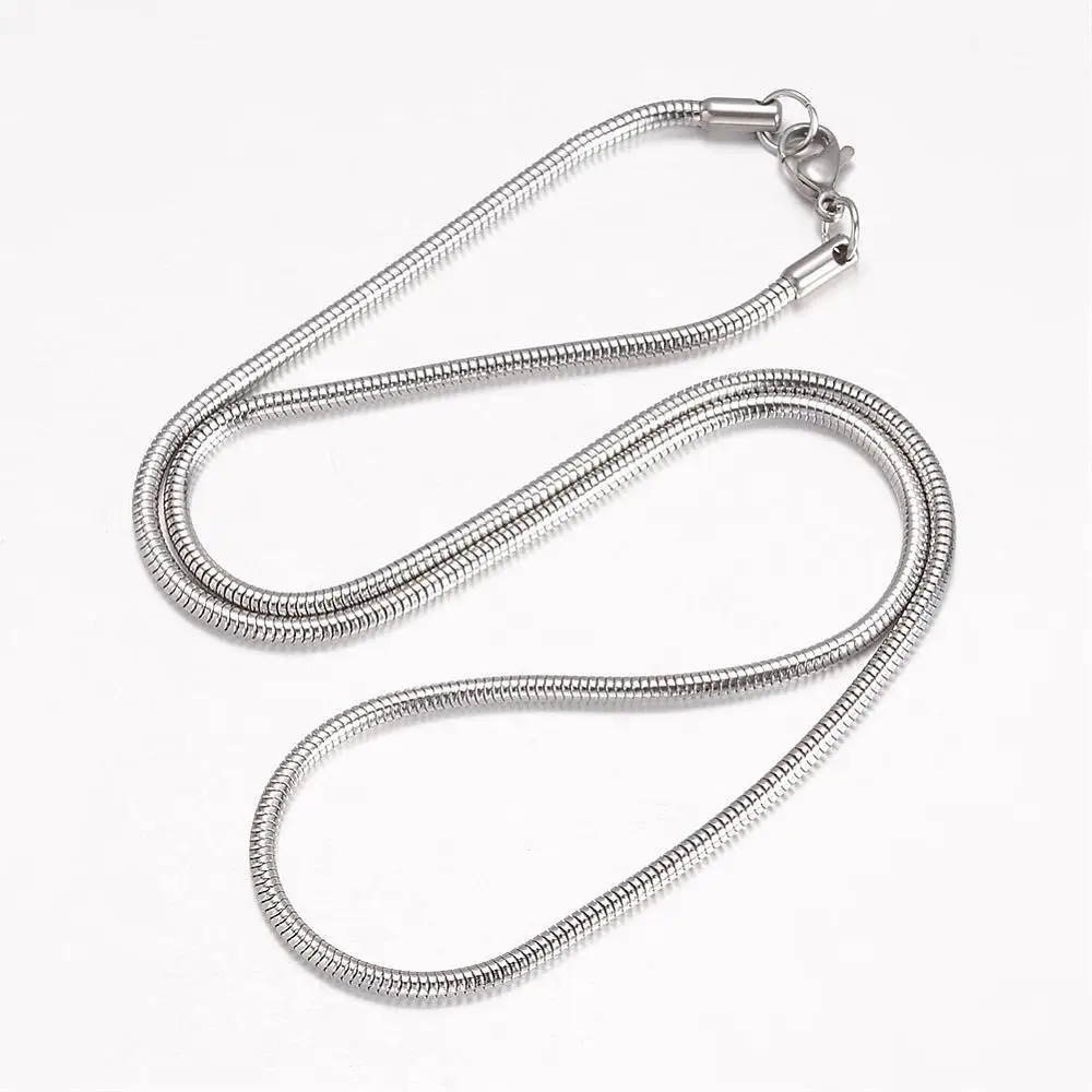 304 Stainless Steel 3mm Snake Chains for Necklace Makings with Lobster ...