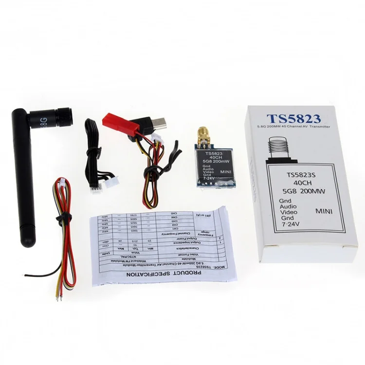 TS5823 Mini FPV 7.3g Lightweight 5.8Ghz 48Ch 200mW AV Transmitter ...