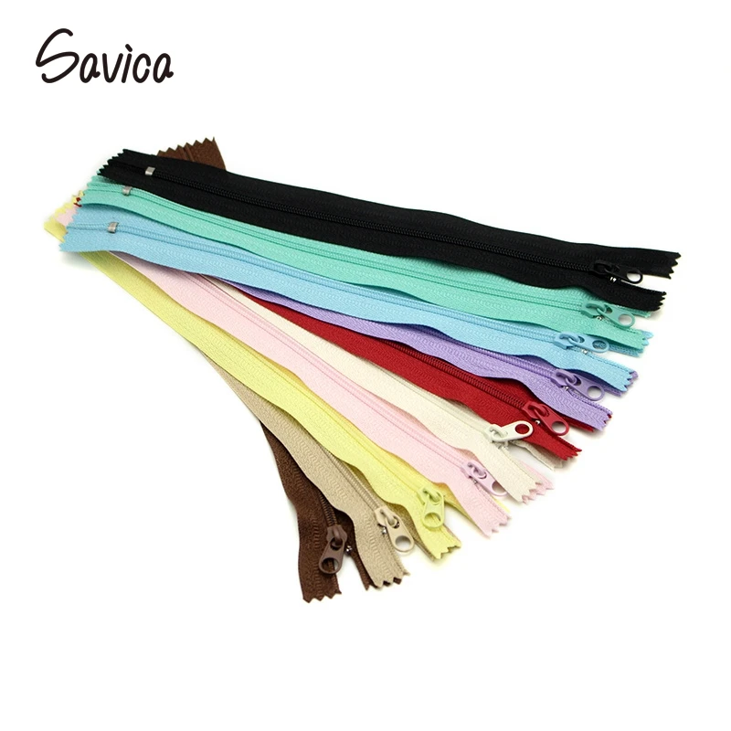 Savica 3pcs/lot 20cm Length Colorful Nylon Coil Zippers Closed End ...
