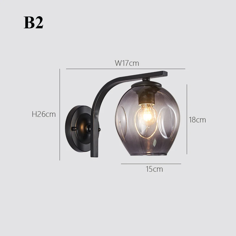 Современный цветной бра настенный светильник стеклянный абажур Лофт декоративный внутренний