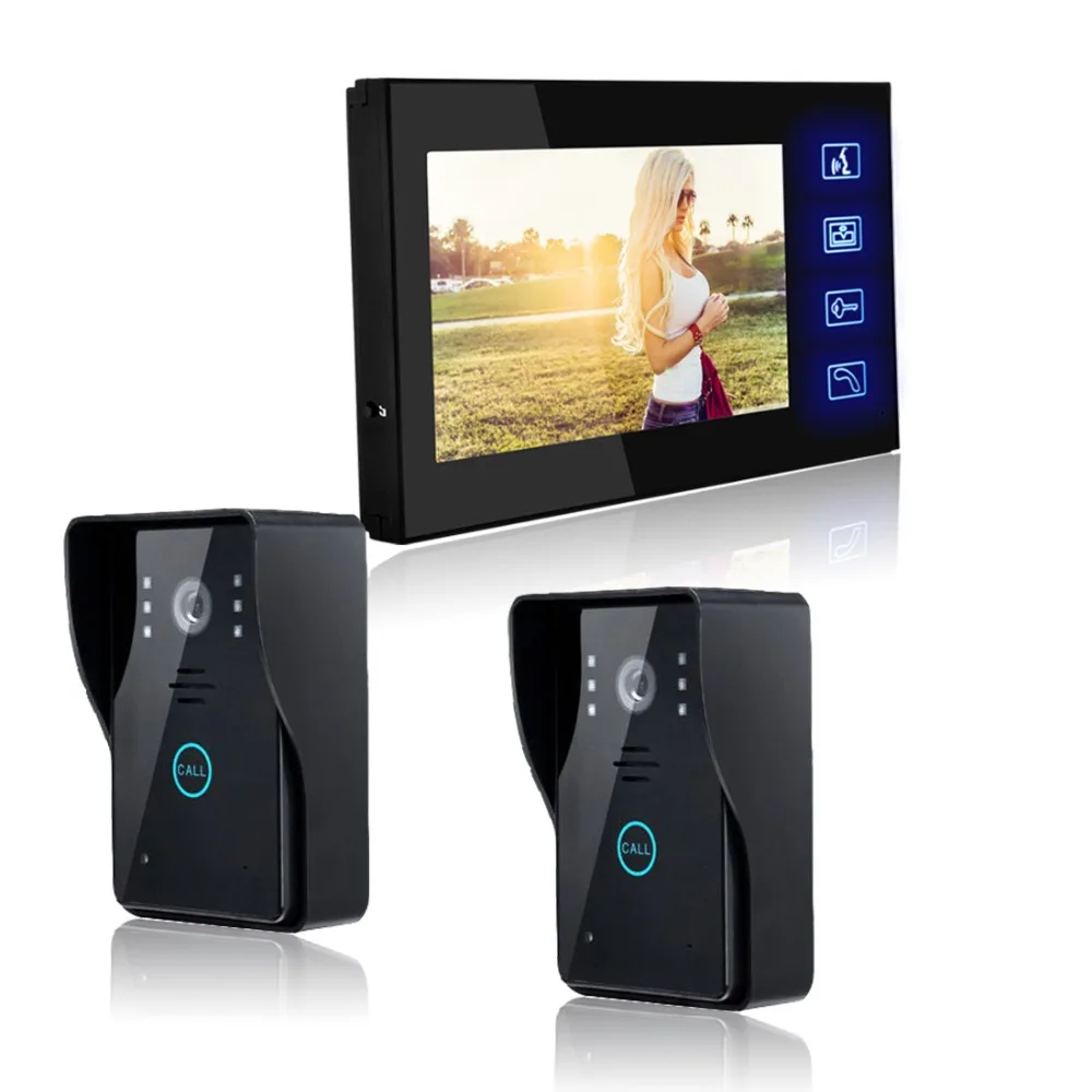 wired video door bell camera intercom 7 Inch Color LCD Video Door Phone ...