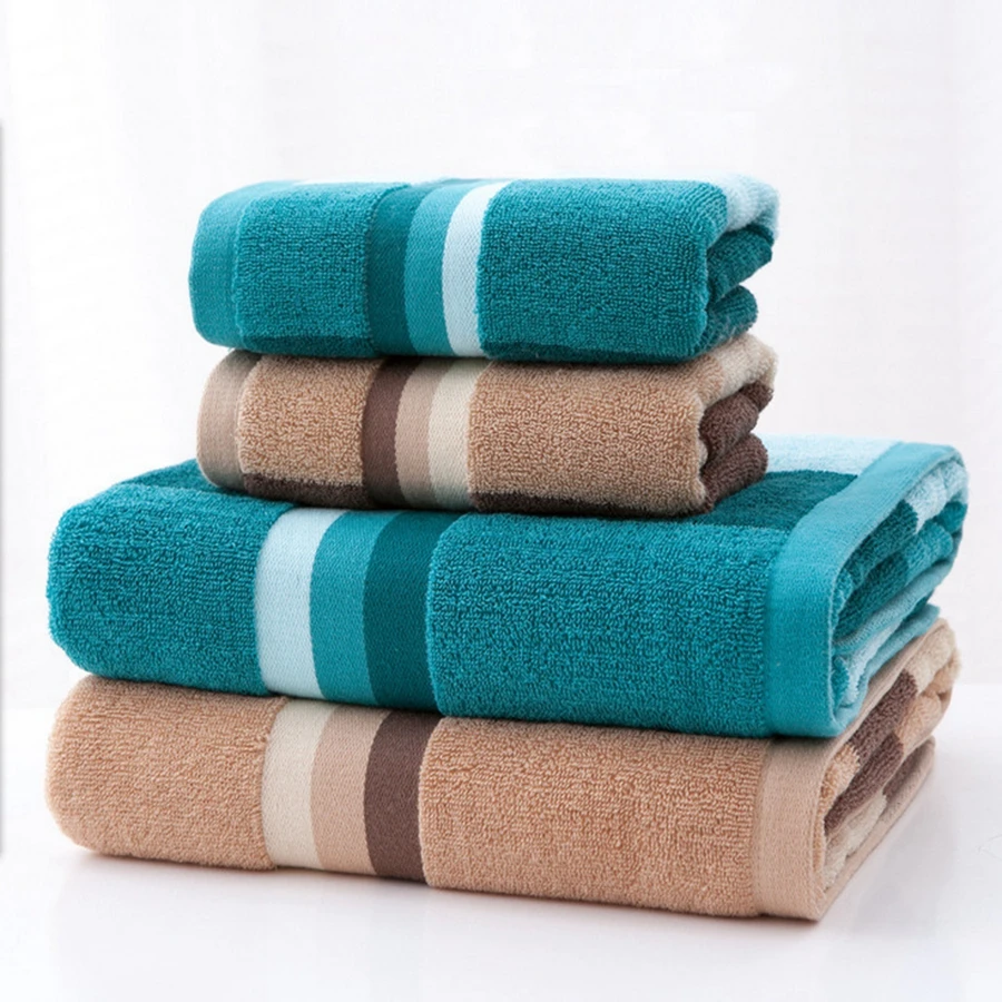 New Arrival Soft Natural Face Towel 34 77cm Bathroom Striped Hand Towel